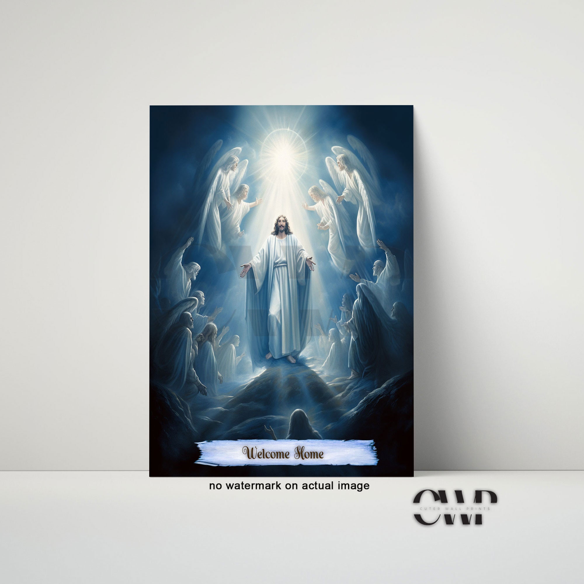 Jesus 'welcome Home' Print | Angelic Heaven Gates, Religious Wall Art ...