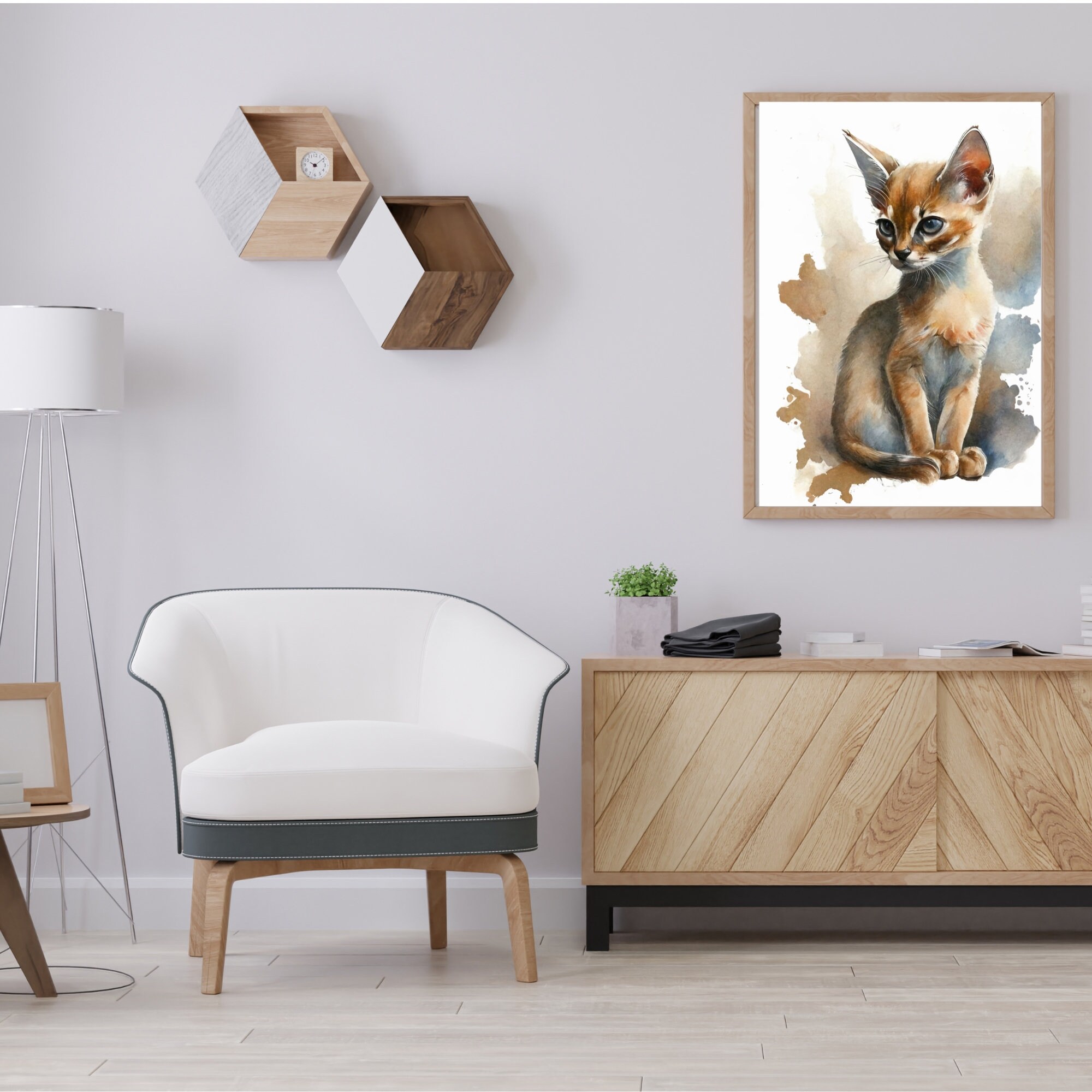 Abyssinian Kitten, Watercolor Printable Painting, Kids Room Decor ...