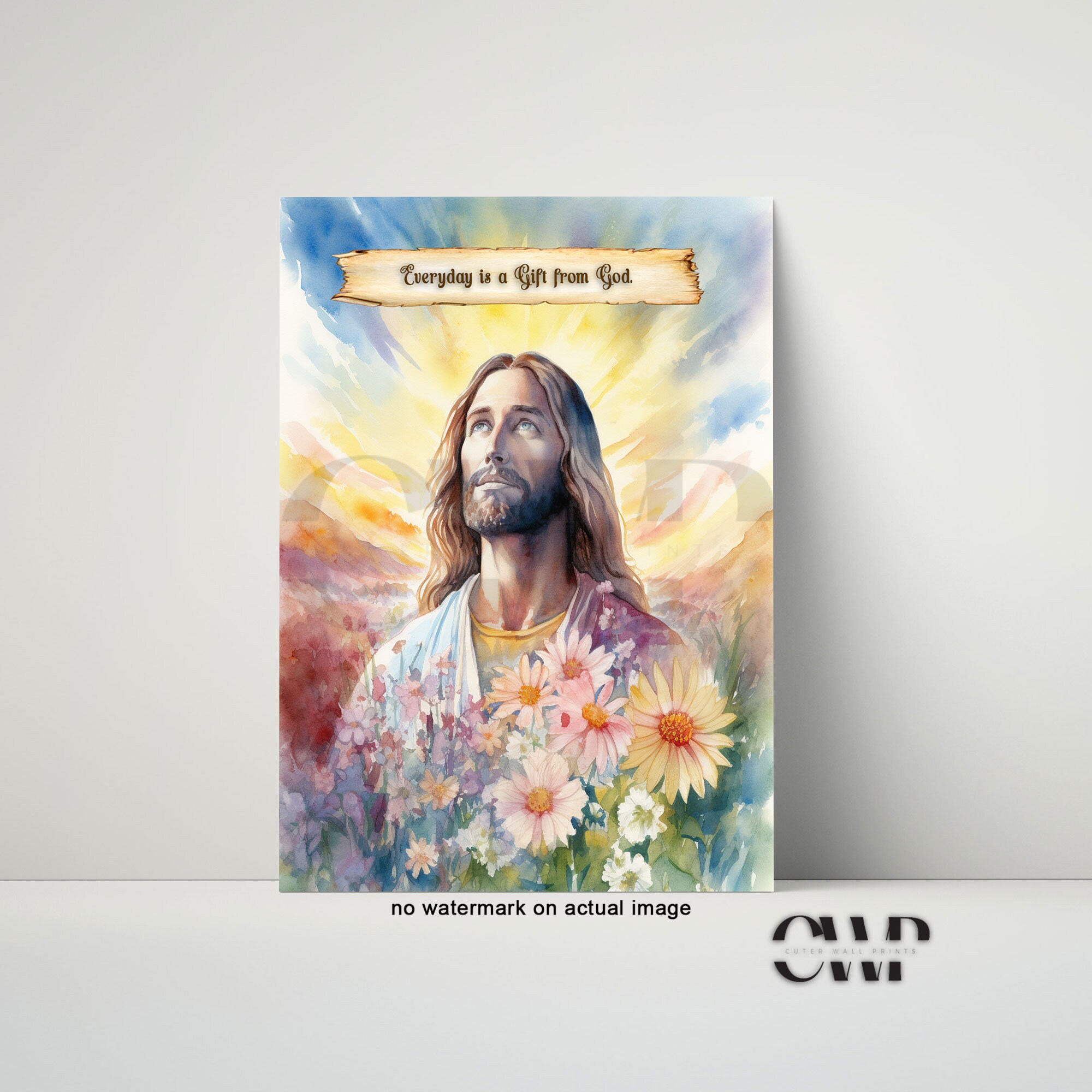 Jesus Flowers | Follower of Jesus | Catholic Art | Jesus Watercolor ...