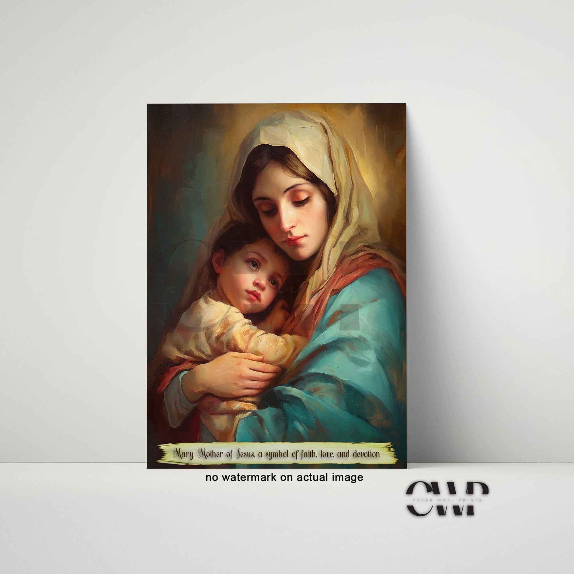 Virgin Mary and Baby Jesus Art Print, Catholic Christian Art - Etsy