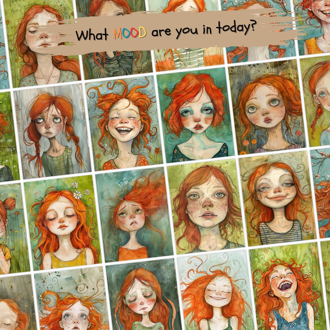 WHIMSICAL Red Heads junk Journal, Quirky, Whimsy Art, Story Book ...