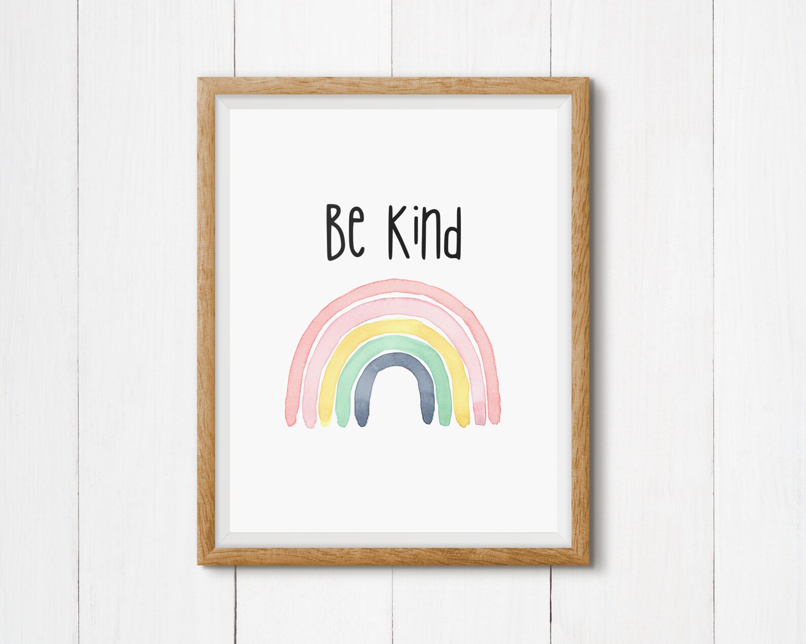 Be Kind Watercolor Rainbow Printable Digital Download Wall Art Baby ...