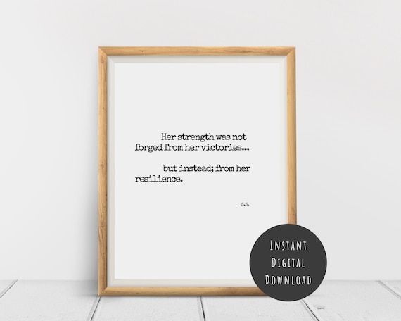 Printable Resilience Quote Wall Art Minimalist Strength | Etsy