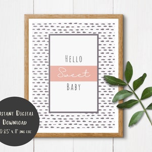 Hello Sweet Baby - Printable Nursery Wall Decor Art - Digital Download ...