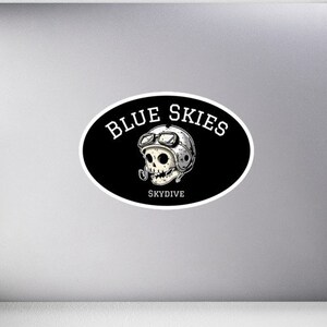 Skydiving Sticker - Blue Skies - Skydive Sticker, Skydiving Stickers ...