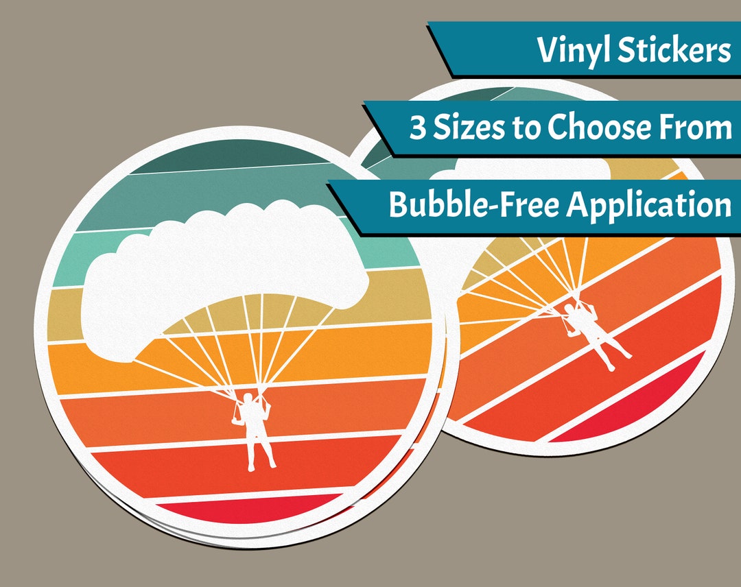 Skydiving Stickers - Sunset Dive - Skydive Sticker, Skydiver Sticker ...