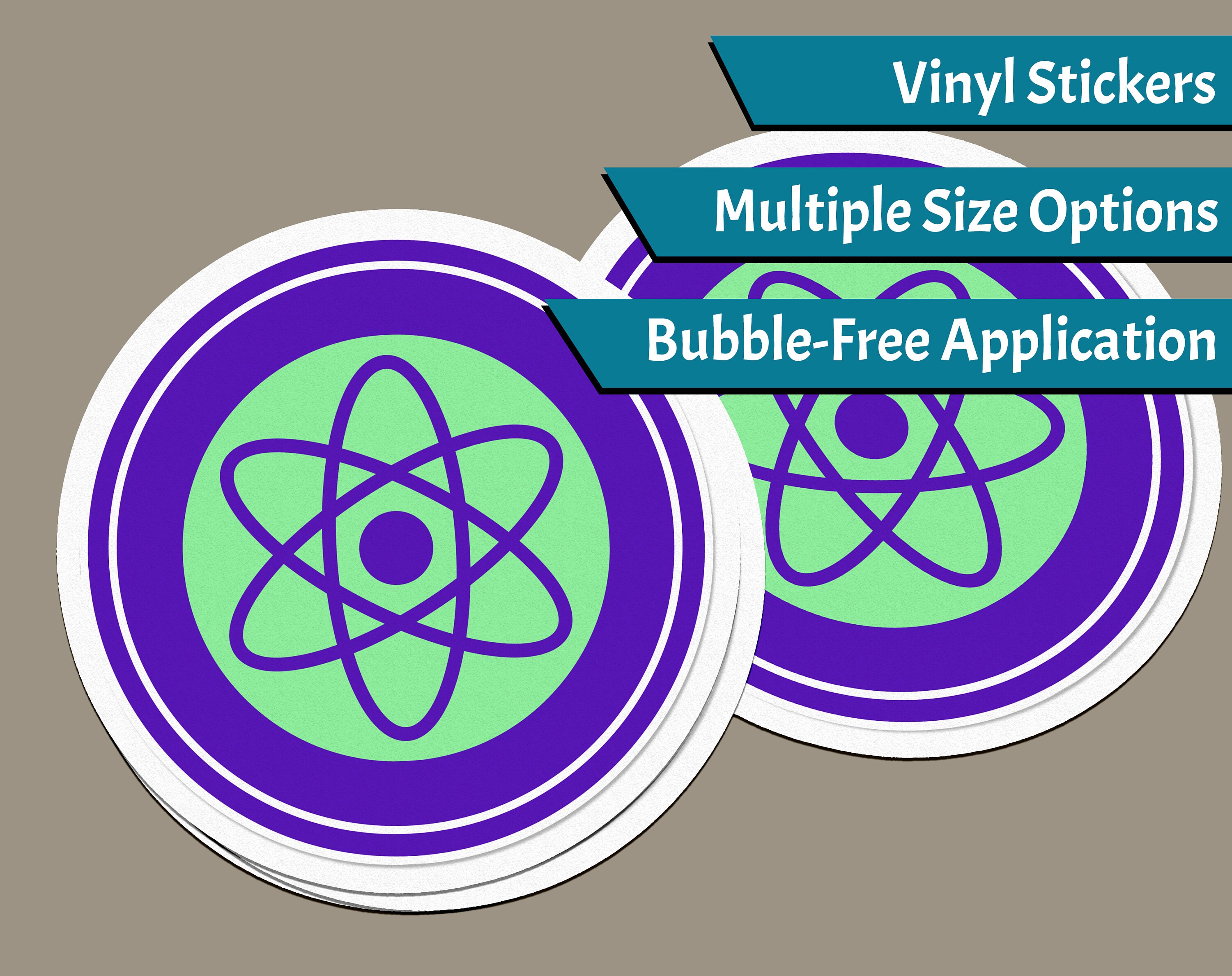 Science Sticker - 2x2in oder 3x3in - Atom, Laptop Sticker, Atom Sticker ...