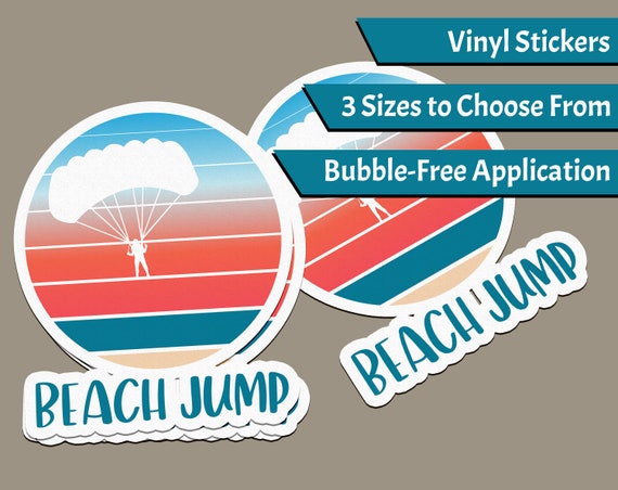 Skydiving Stickers Beach Jump Skydive Sticker Skydiver | Etsy