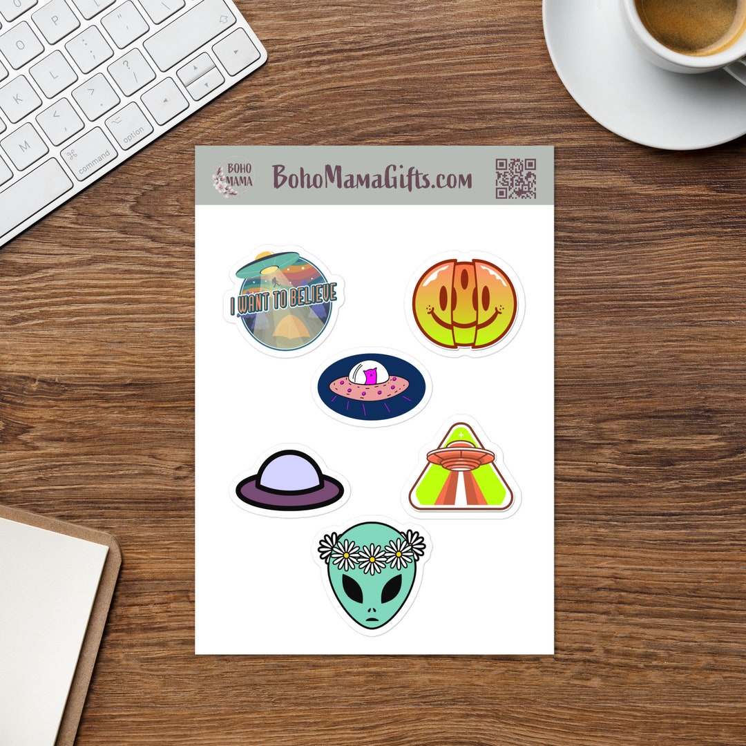 Alien Sticker Sheet - Alien Stickers, Teen Stickers, Laptop Stickers ...