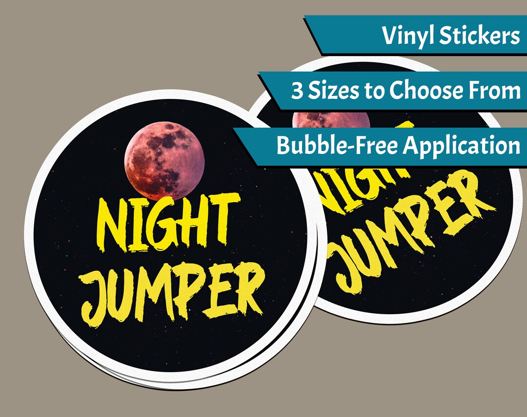 Skydiving Sticker - Night Jumper - Various Sizes, Various Colors ...