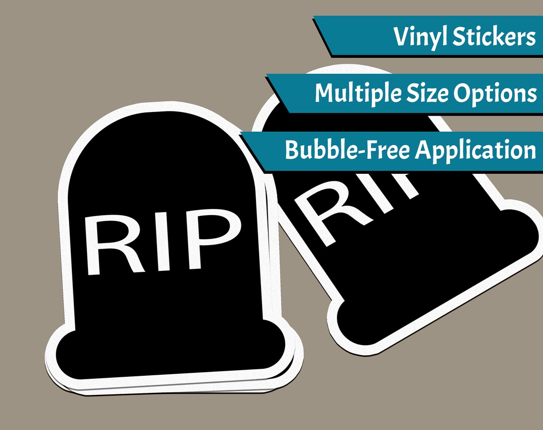 Halloween Sticker - RIP - Grave Stone Sticker, RIP Sticker, Cemetery ...