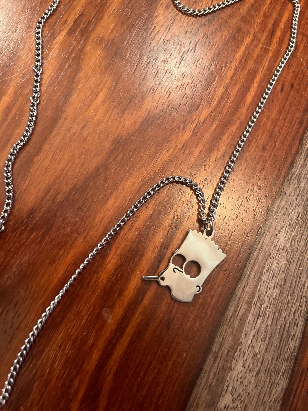 Simpson Pendant / Hip Hop Stainless Steel Jewelry / Silver Chain ...