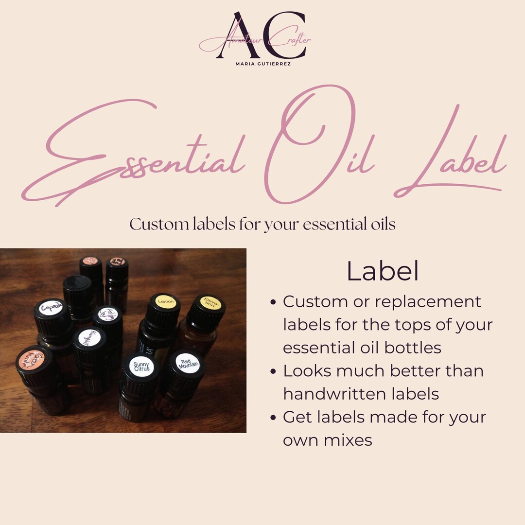 Custom Replacement Essential Oil Bottle Lid Cap Labels - Etsy