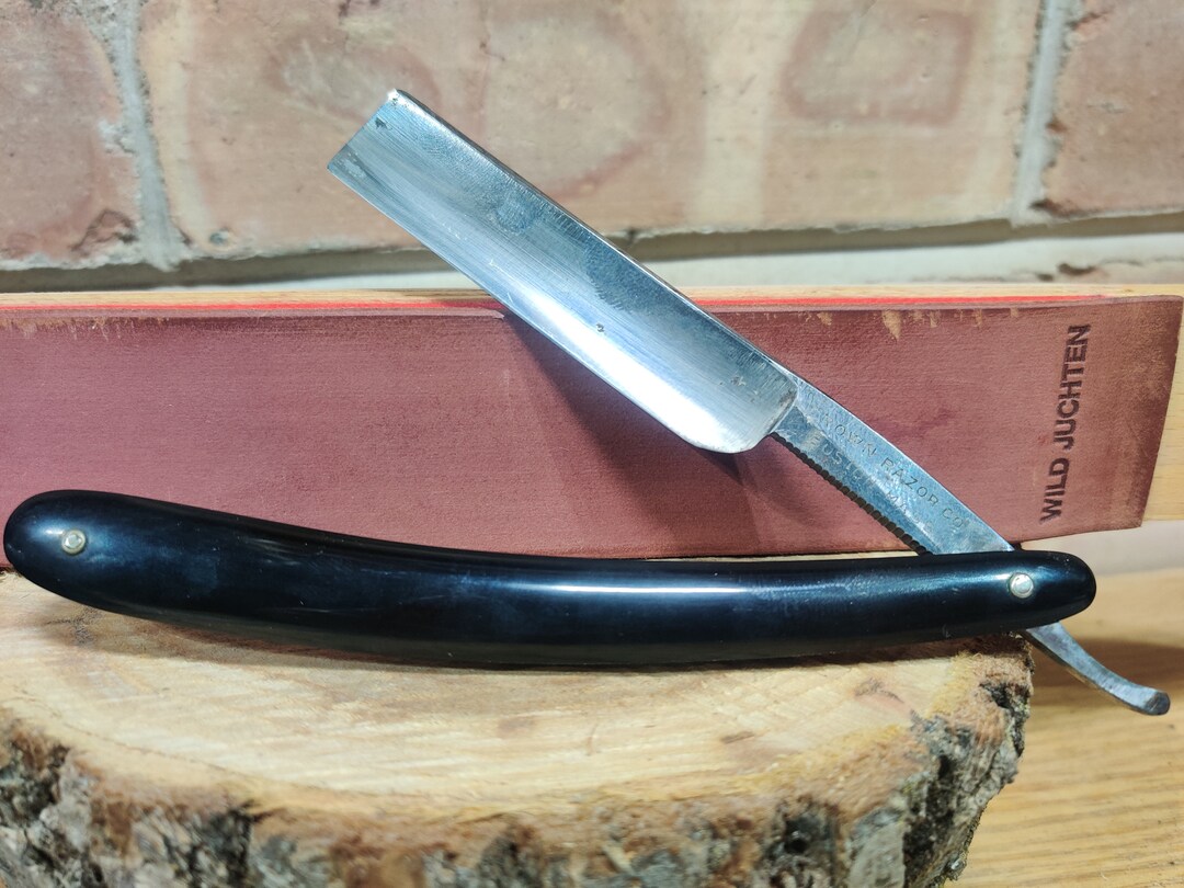 Crown Razor Co. Straight Razor With Black Celluloid Scales - Etsy