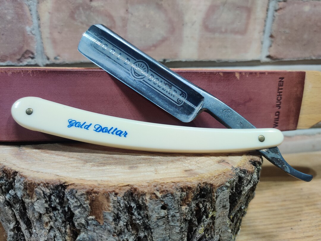 Gold Dollar Straight Razor With White Plastic Scales - Etsy