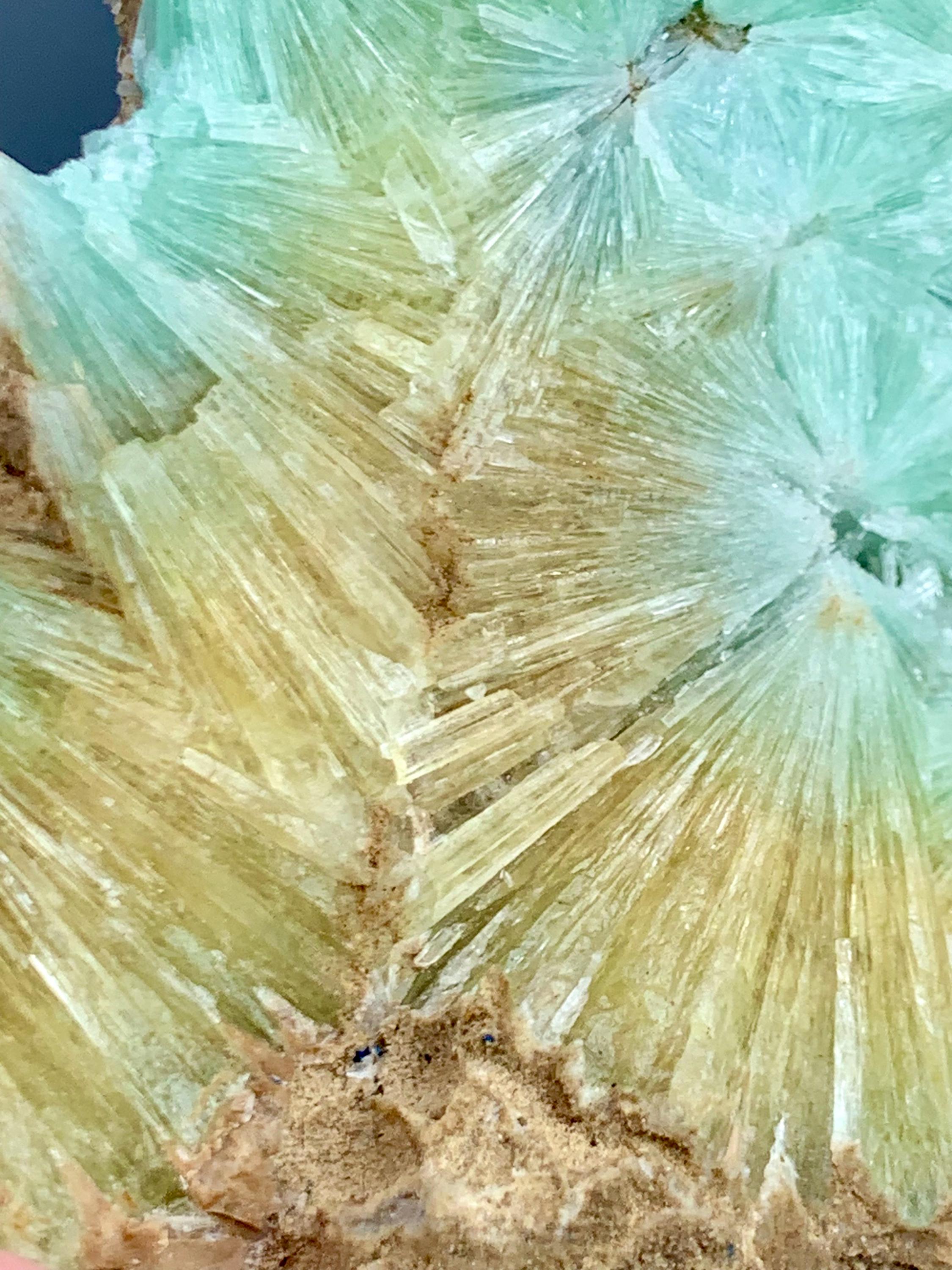 Stunning Aragonite Flower Crystal With Azurite - Unique Mineral ...