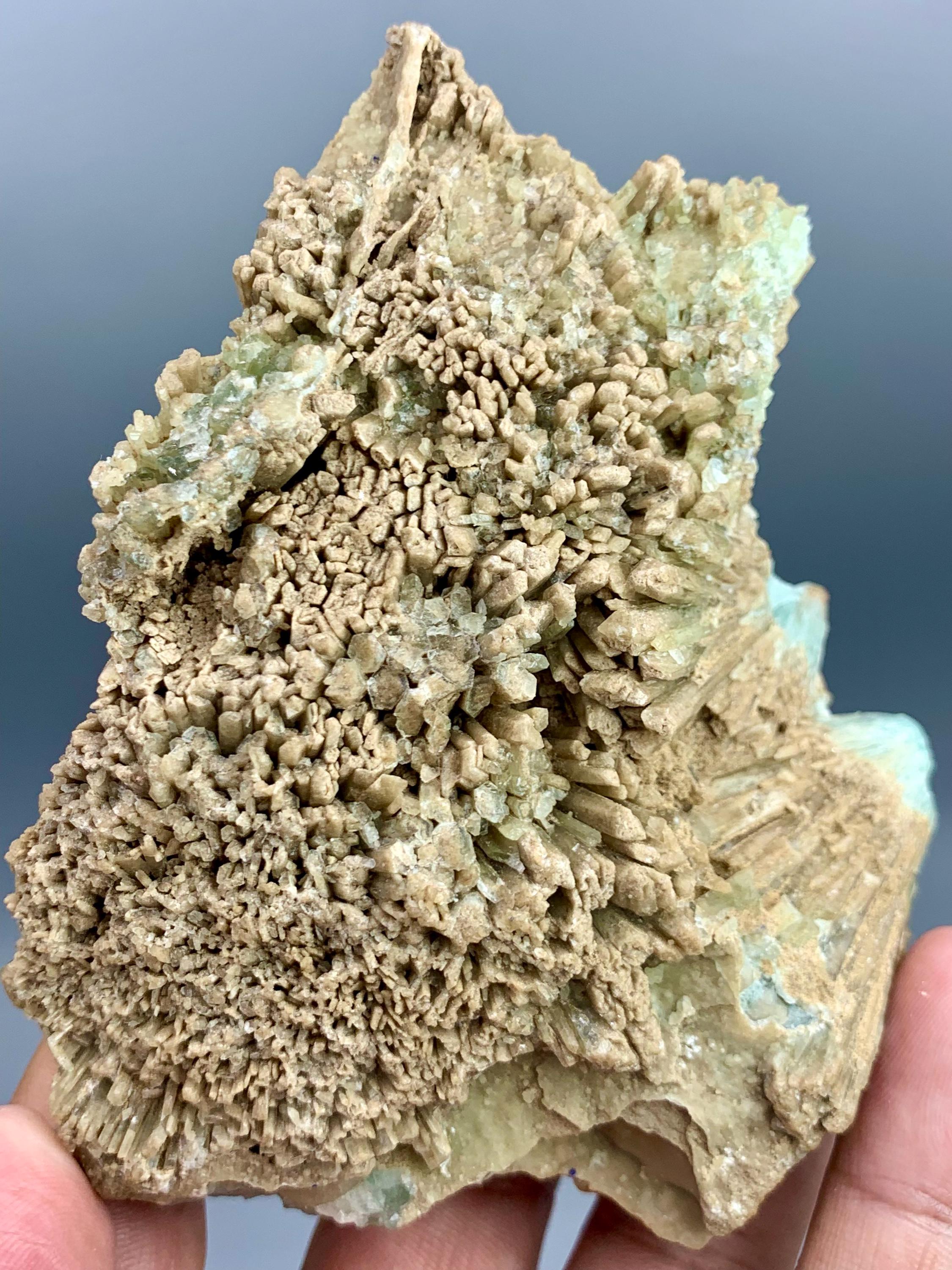 Stunning Aragonite Flower Crystal With Azurite - Unique Mineral ...