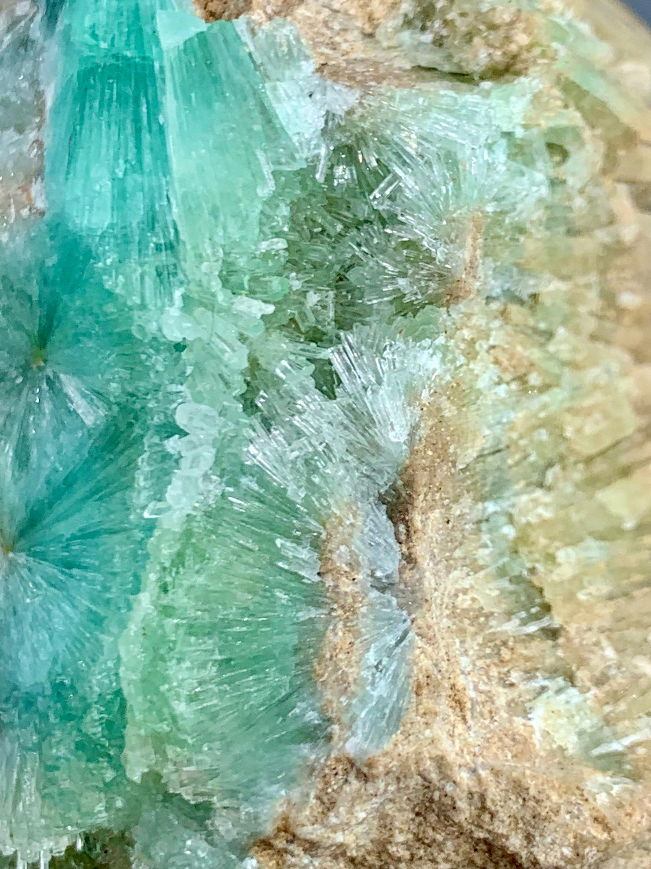 Rare Aragonite Flower Crystal Cluster With Blue Azurite - Healing Stone ...