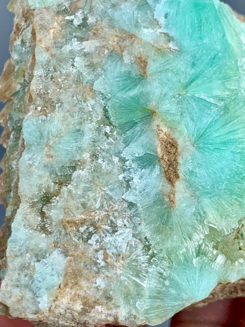 Rare Aragonite Flower Crystal Cluster With Blue Azurite - Healing Stone ...