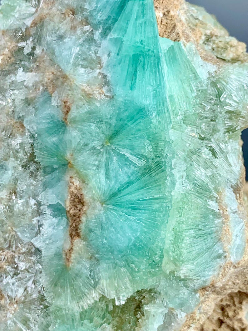 Rare Aragonite Flower Crystal Cluster With Blue Azurite - Healing Stone ...