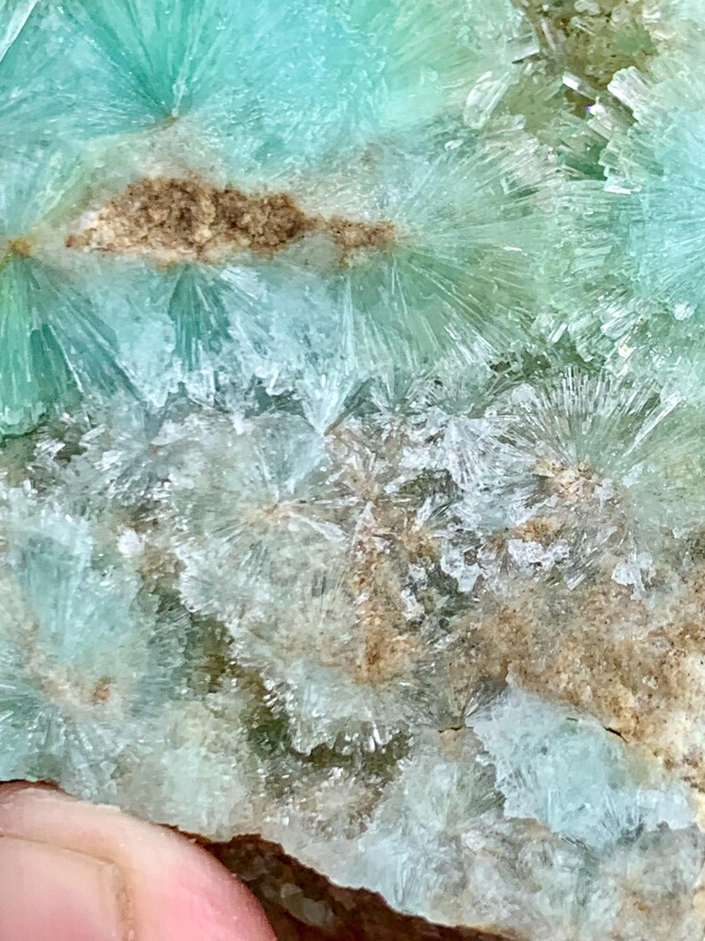 Rare Aragonite Flower Crystal Cluster With Blue Azurite - Healing Stone ...
