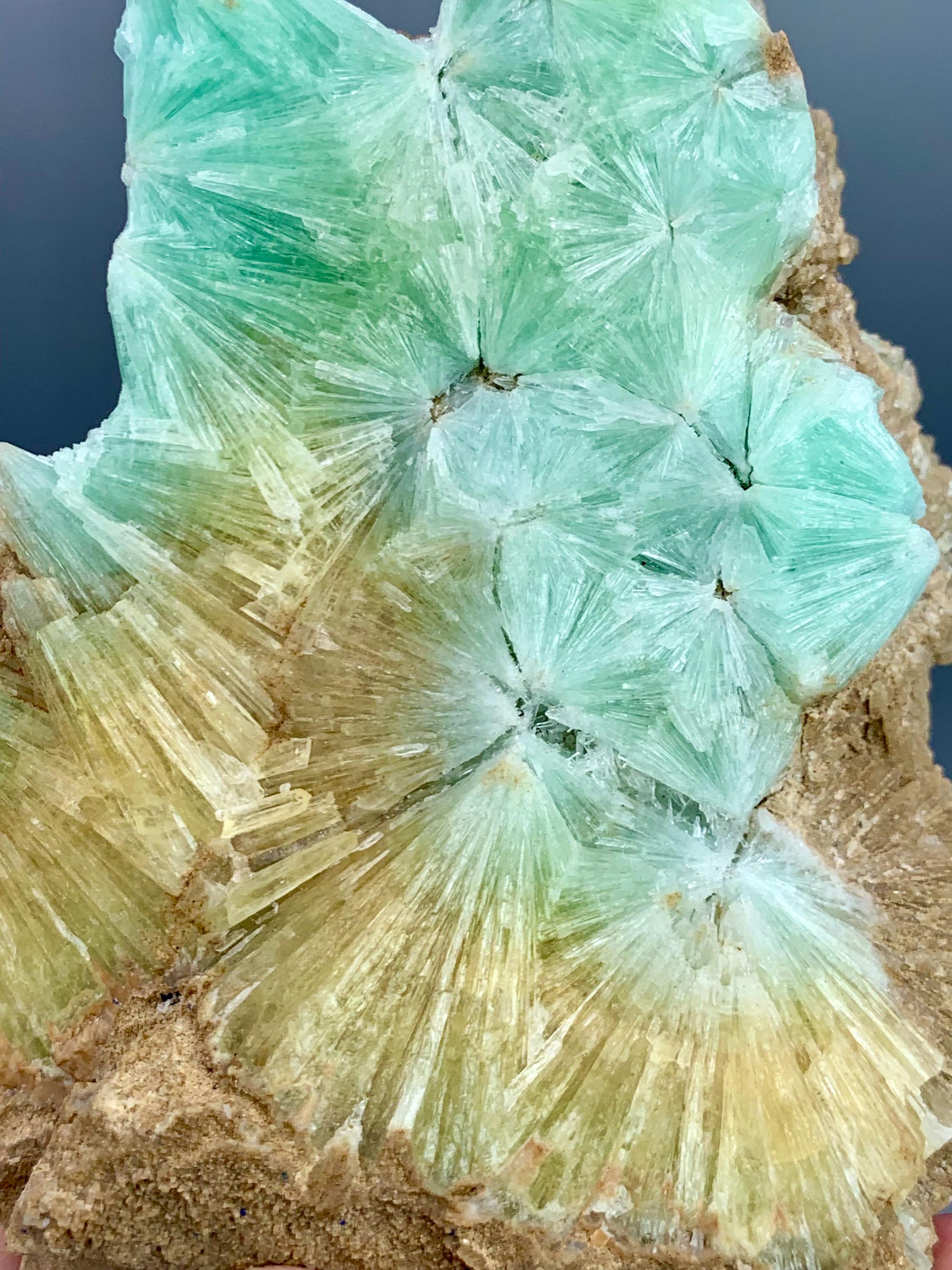 Stunning Aragonite Flower Crystal With Azurite - Unique Mineral ...