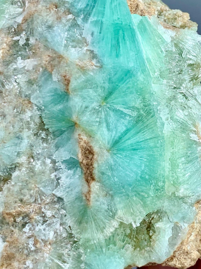 Rare Aragonite Flower Crystal Cluster With Blue Azurite - Healing Stone ...