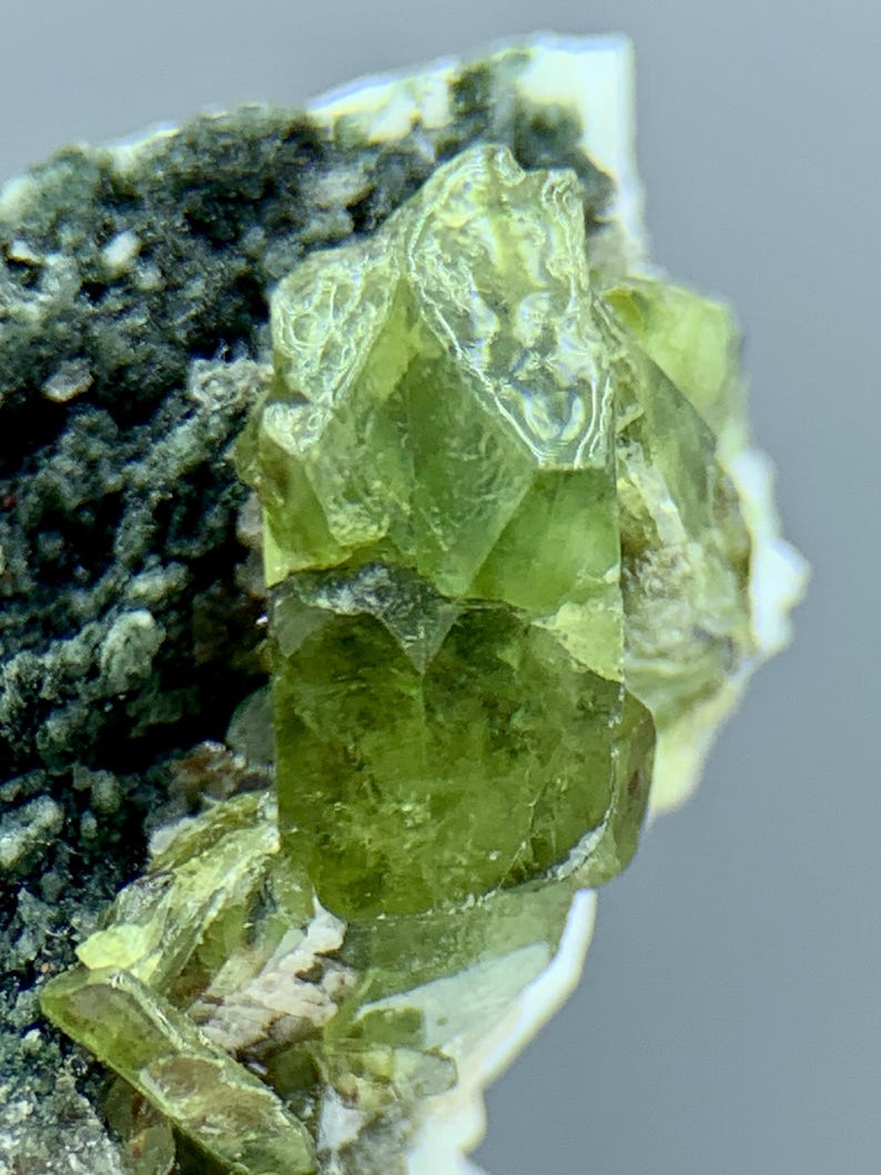 Green Sphene Specimen With Feldspar - Etsy
