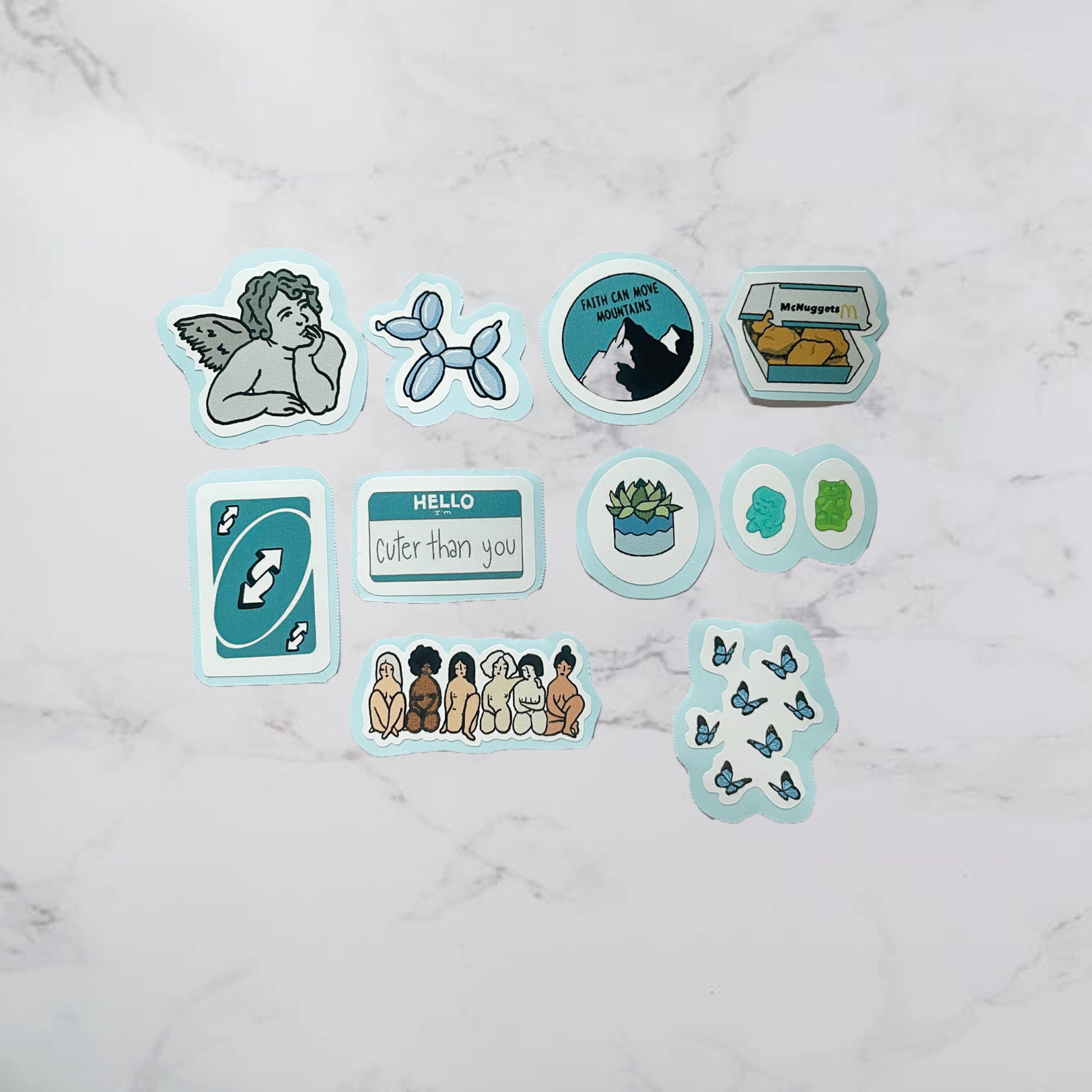 Aesthetic Blue Sticker Pack - Etsy