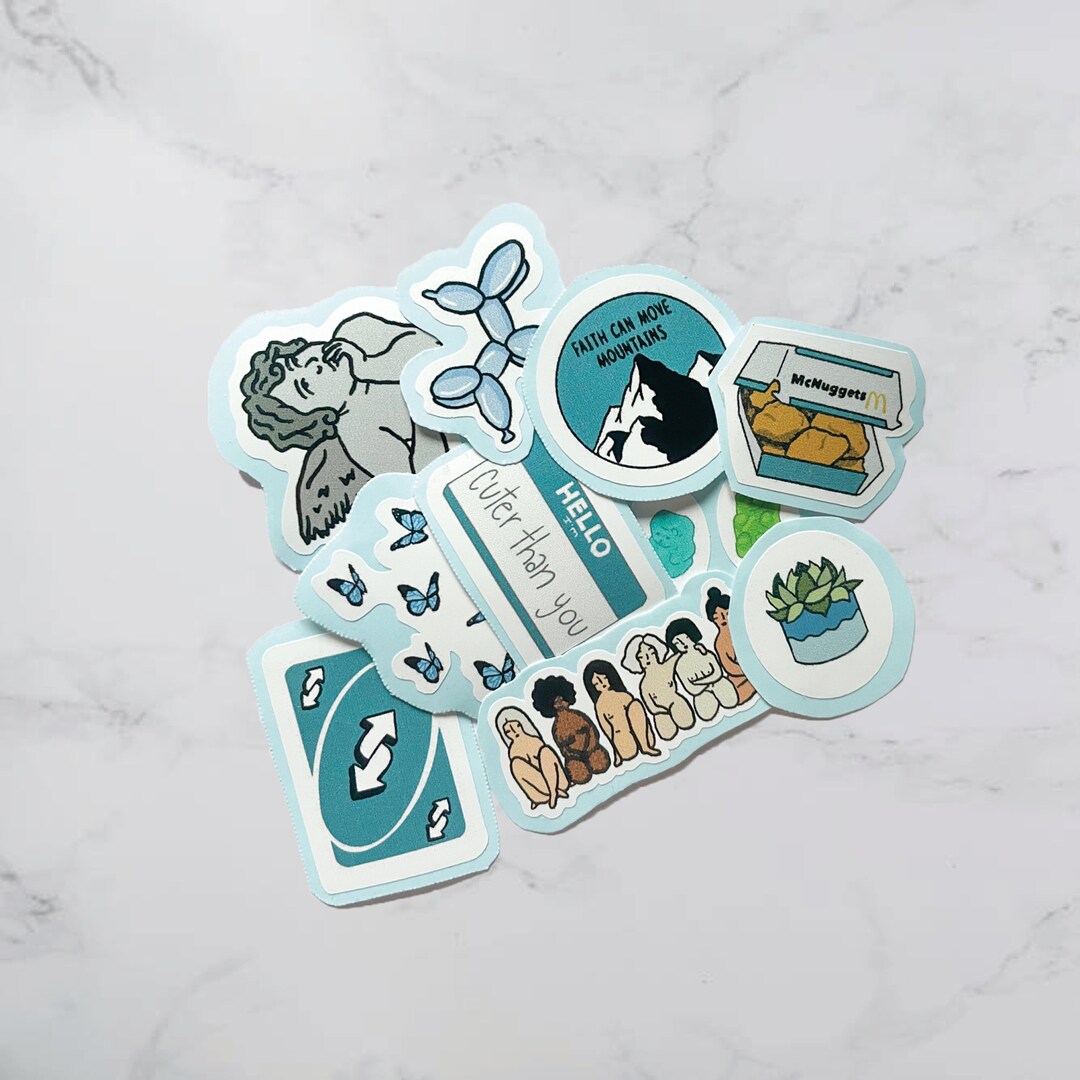 Aesthetic Blue Sticker Pack - Etsy