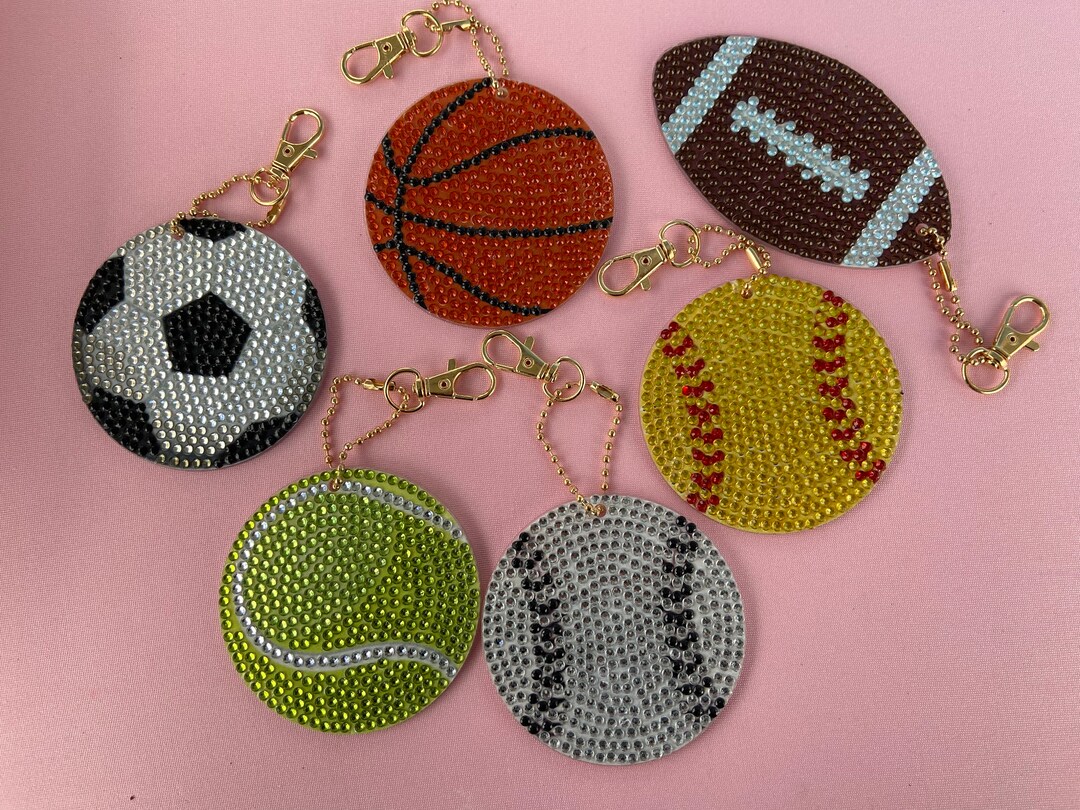 Diamond Art Sport Ball Keychains - Etsy
