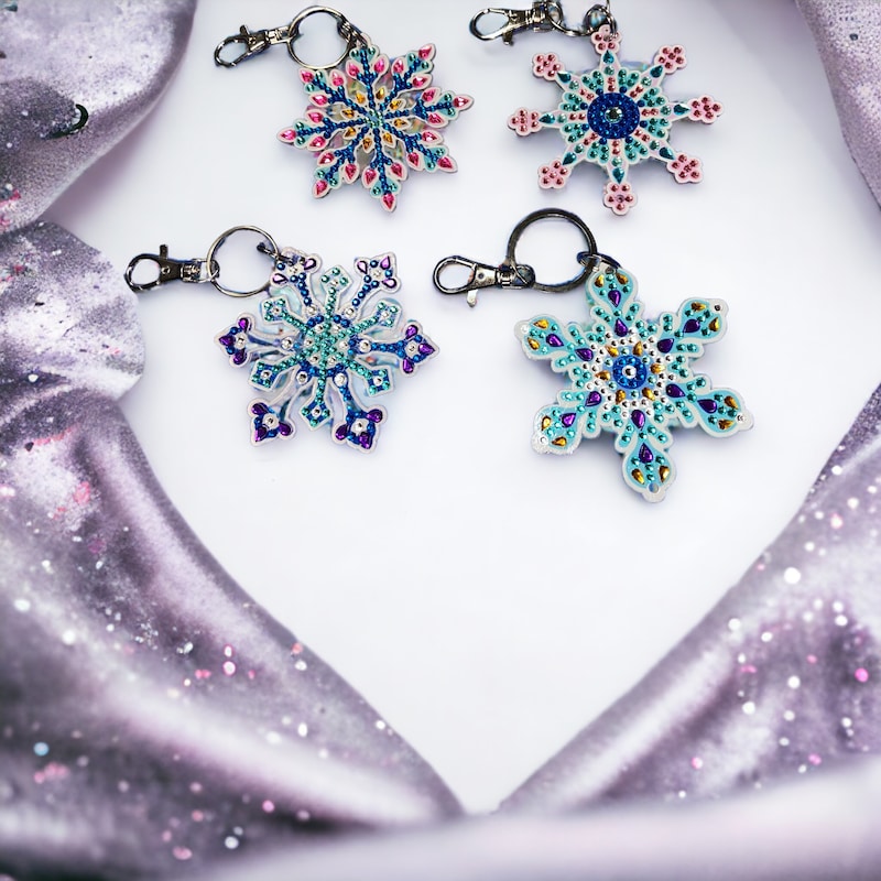 Snowflake Keychain - Etsy