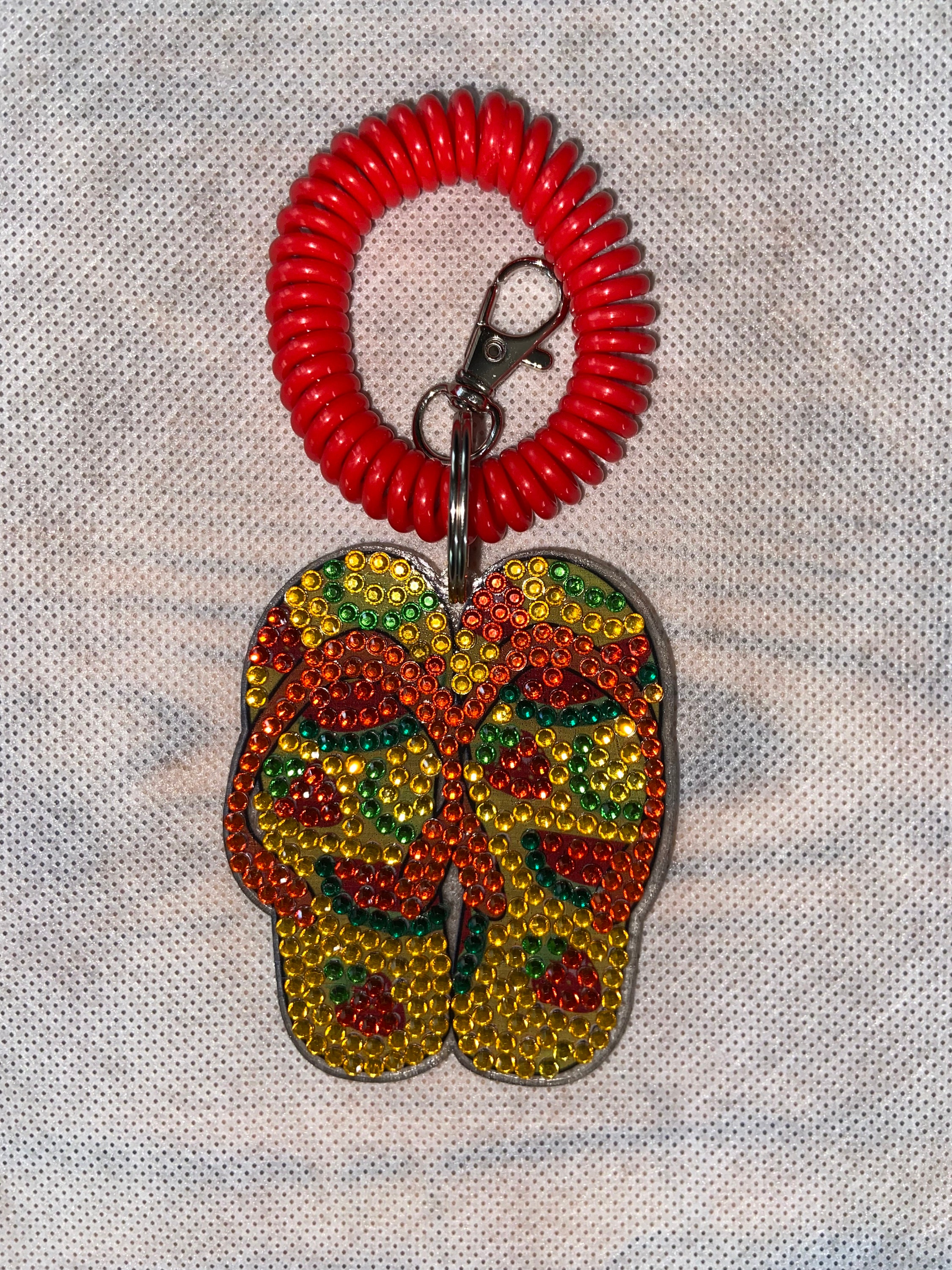 Diamond Art Flip Flop Keychains - Etsy