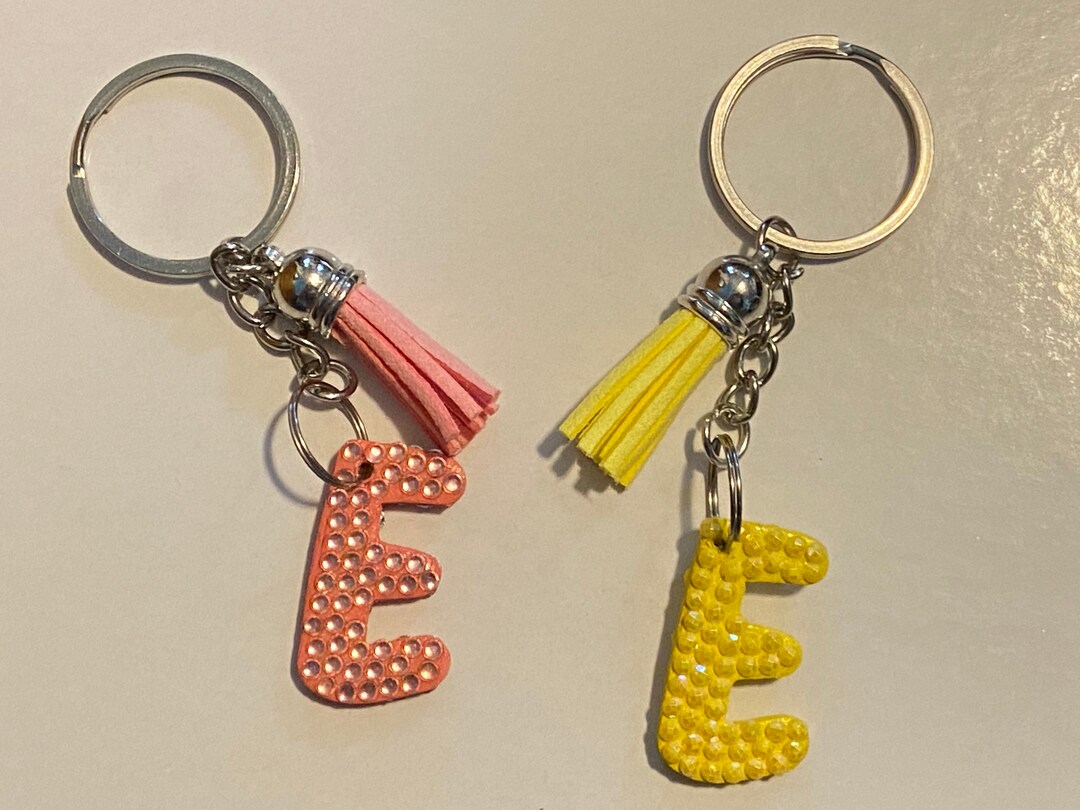 Diamond Art Letter E Keychain - Etsy