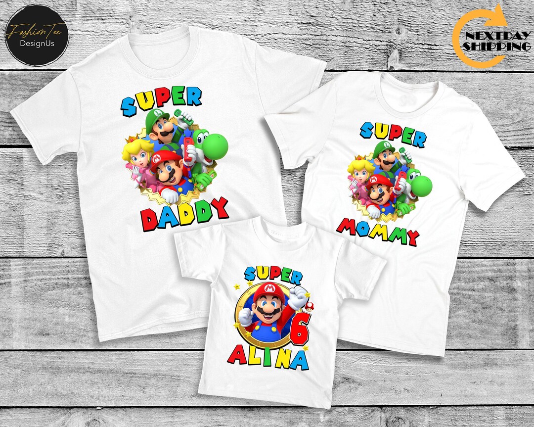 Personalized Super Mario Birthday Family T-shirts - Etsy