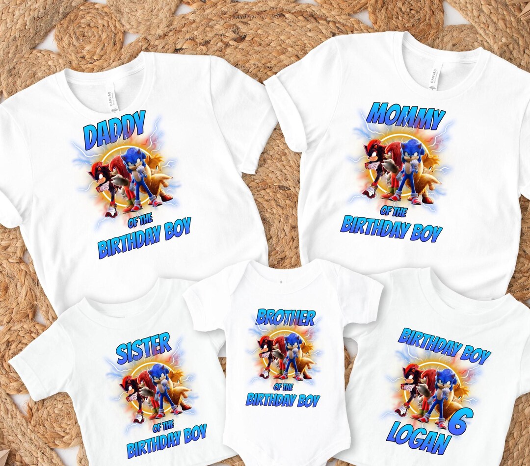 Custom Sonic Birthday Shirt: Family Matching Toddler Tee - Etsy