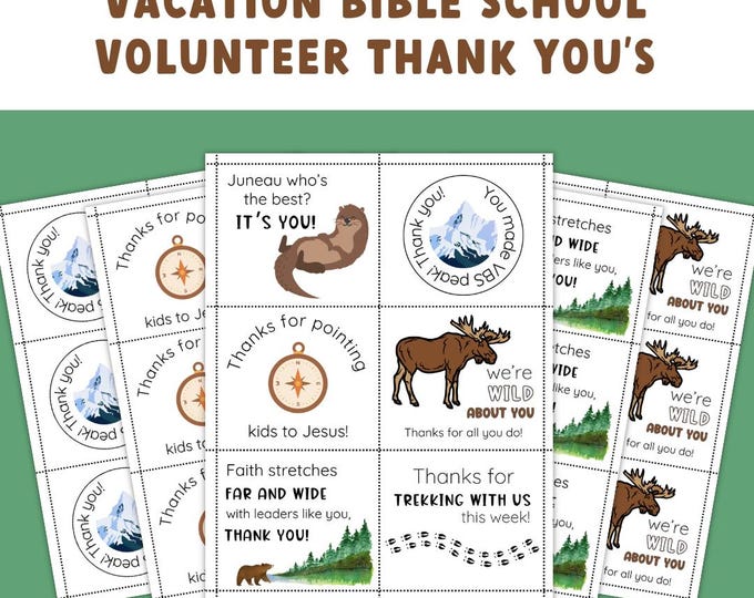 Vacation Bible School Volunteer Thank You Card Alaska Adventure VBS ...