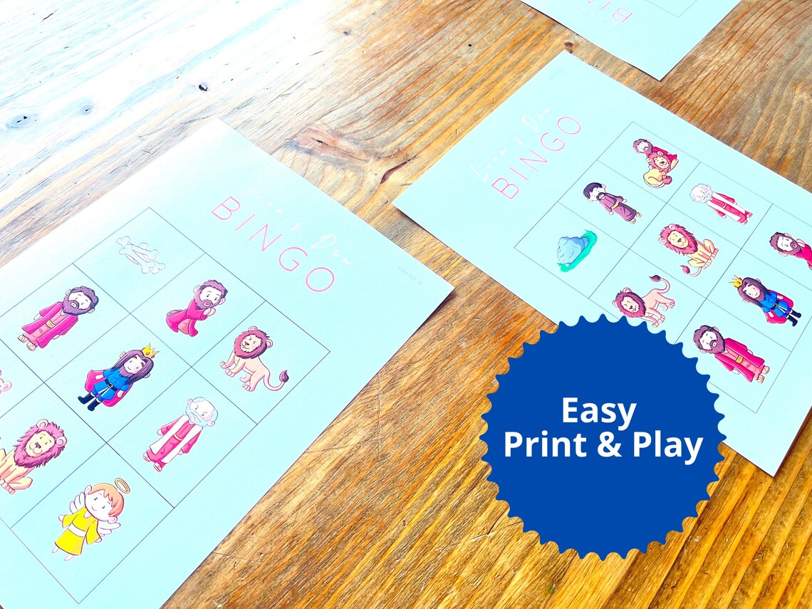 Daniel Lions Den Bible Bingo for Kid Bingo Printable Game for Bible ...