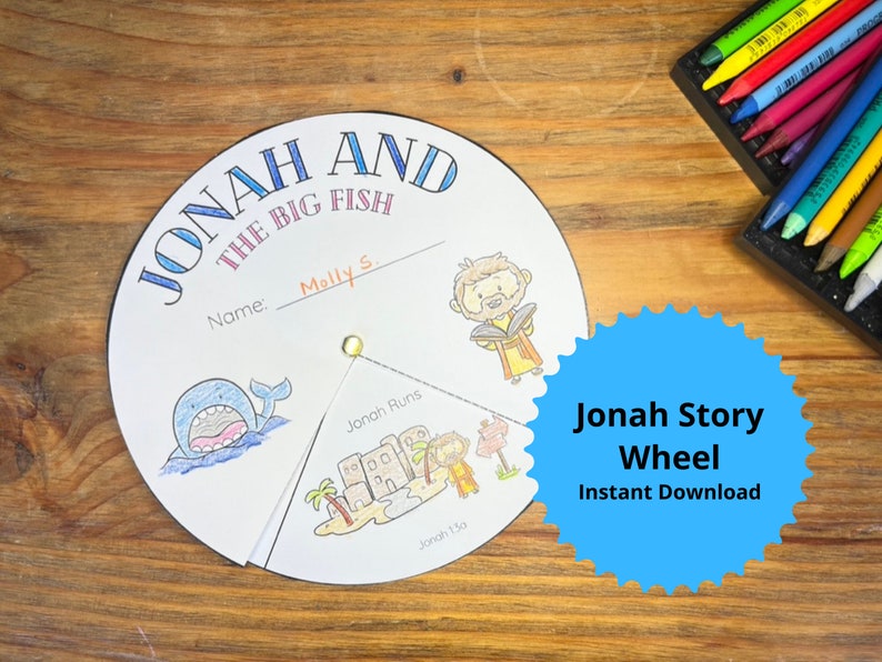 Jonah and the Big Fish Story Wheel Jonah and the Whale Craft for Kid ...
