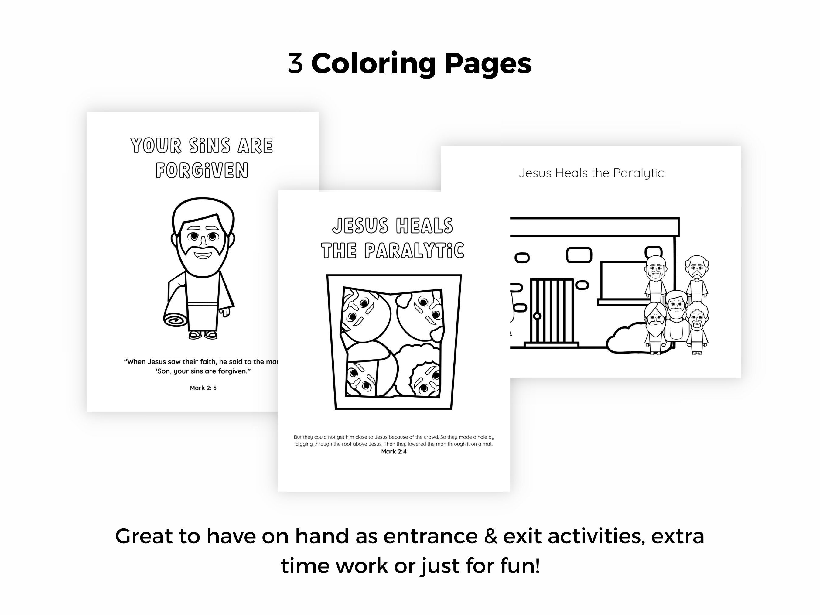 Jesus Heals a Paralyzed Man Teaching Materials for Jesus Miracle ...