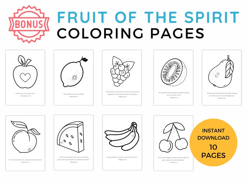 Fruit of the Spirit Bible Craft for Children Necklace Activity Faith ...