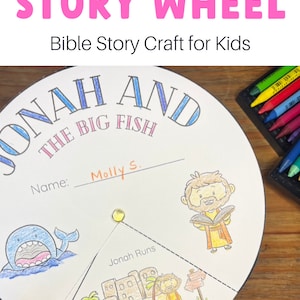 Jonah and the Big Fish Story Wheel Jonah and the Whale Craft for Kid ...