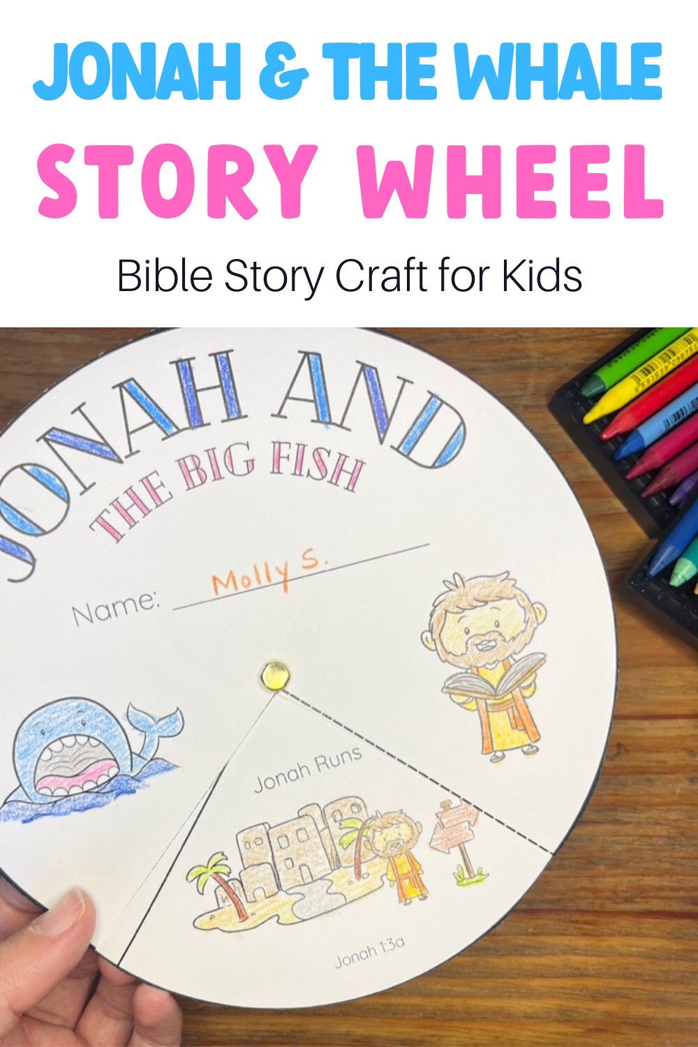 Jonah and the Big Fish Story Wheel Jonah and the Whale Craft for Kid ...