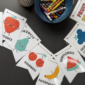 Fruit Spirit Classroom Wall Decor Sunday School Bible Lesson Flashcards ...