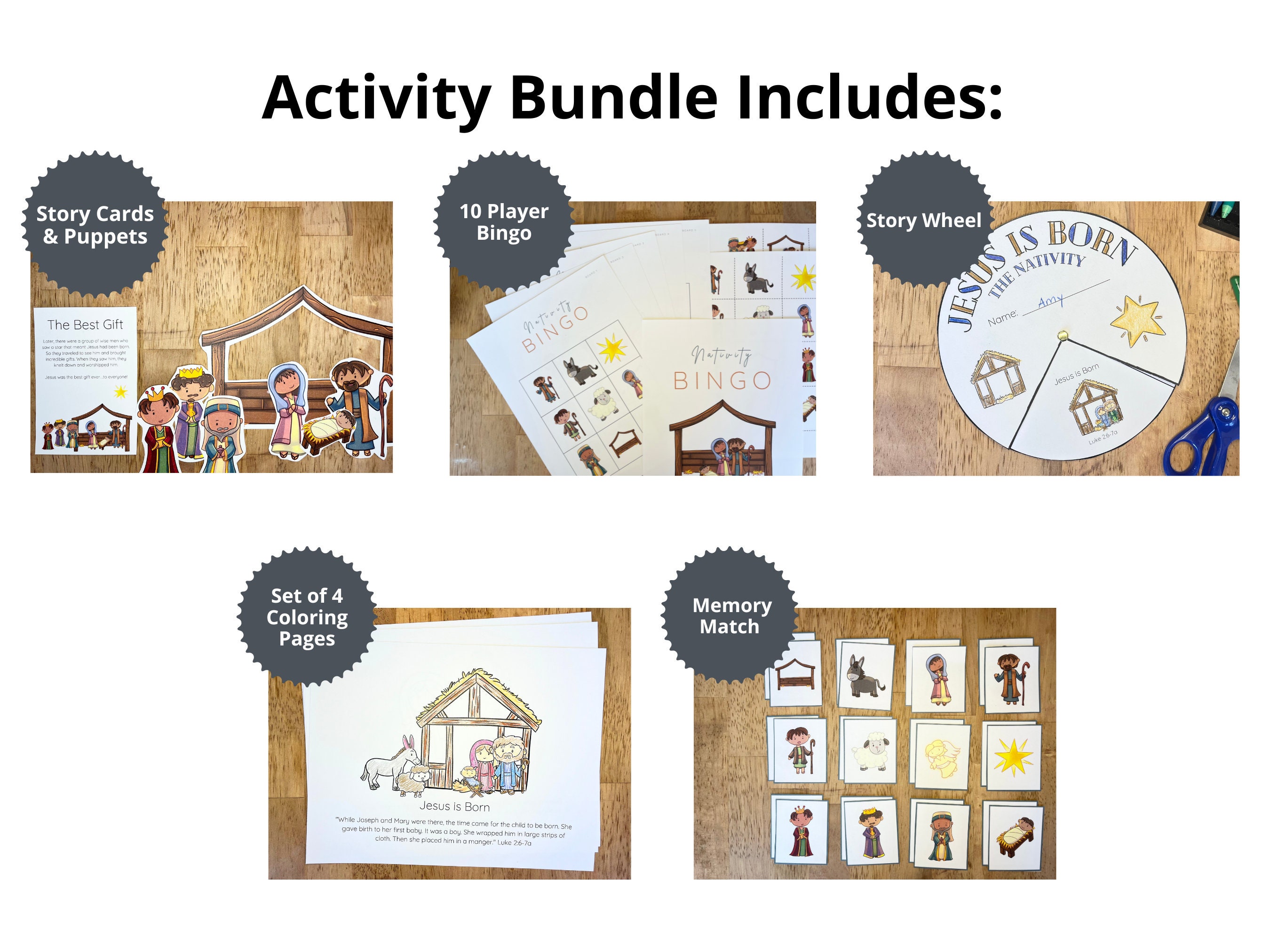 Nativity Story Wheel Craft for Kid Christmas Nativity Activity for ...