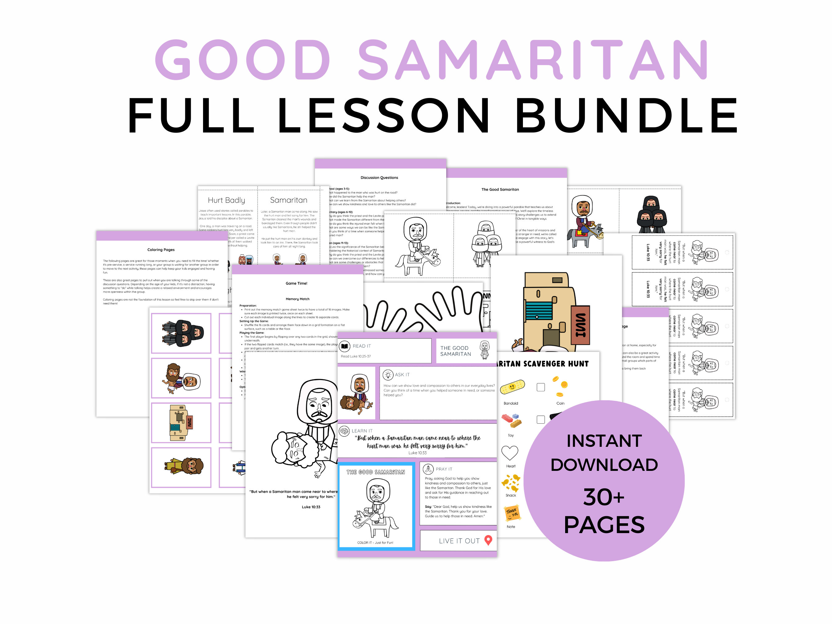 Good Samaritan Bible Story Lesson for Kid Good Samaritan Teaching ...