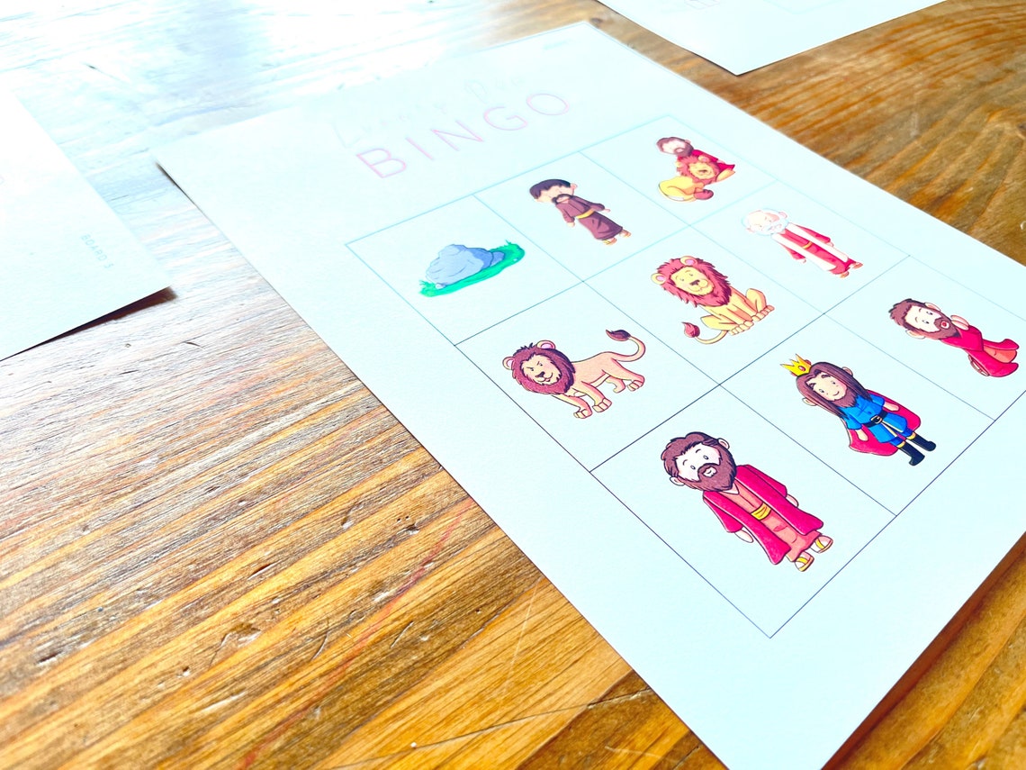 Daniel Lions Den Bible Bingo for Kid Bingo Printable Game for Bible ...