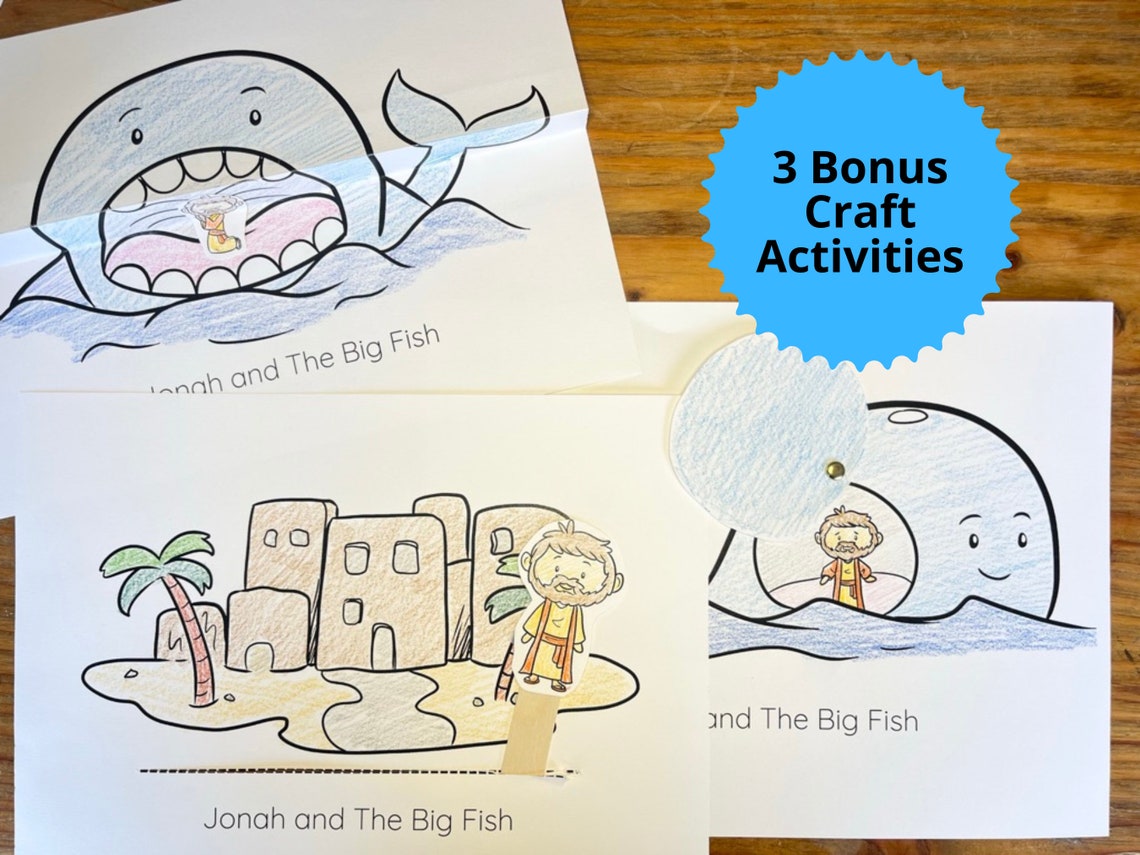Jonah Activity Bundle for Kid Jonah and the Whale Game and Craft for ...