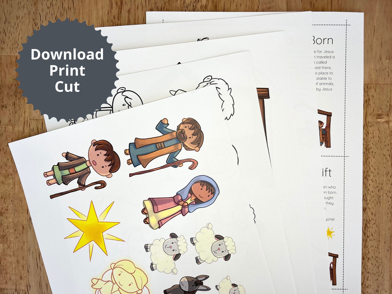 Christian Christmas Nativity Puppet Set Christmas Puppet DIY Printable ...