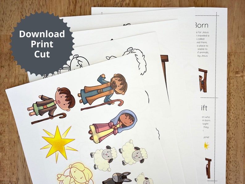 Christian Christmas Nativity Puppet Set Christmas Puppet DIY Printable ...